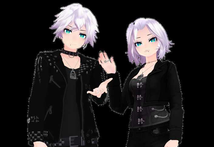 Edgy Emo Len and Rin (Full Body, 5 Gestures both... | VRCMods